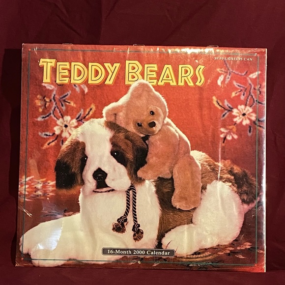 Office | Vintage Teddy Bear Calendar For 200 | Poshmark